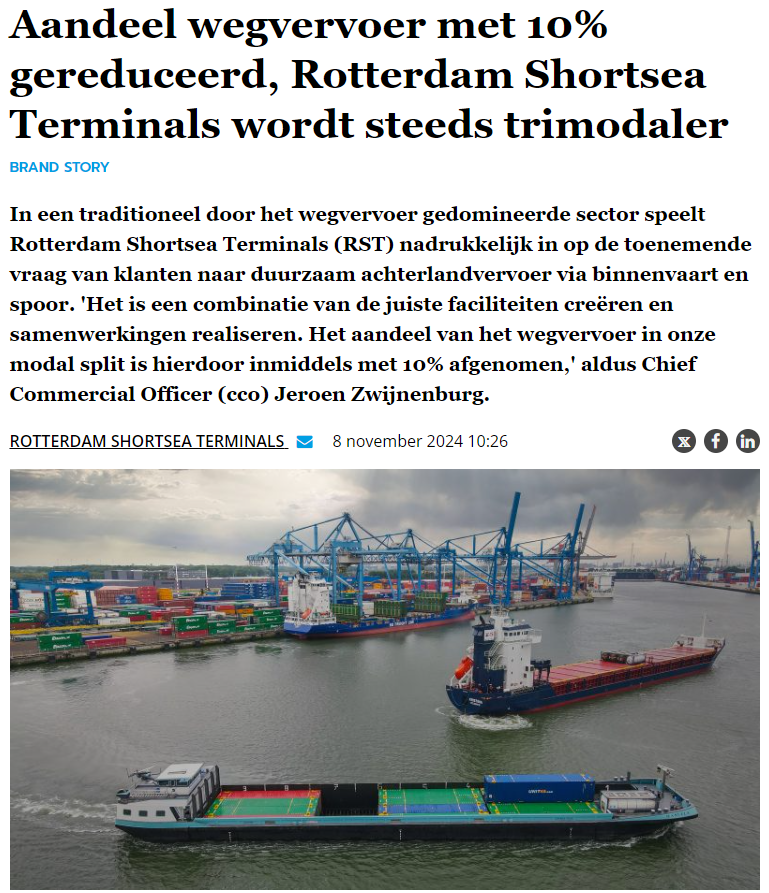 Nieuwsblad Transport - RST continuous to develop a sustainable modal ...